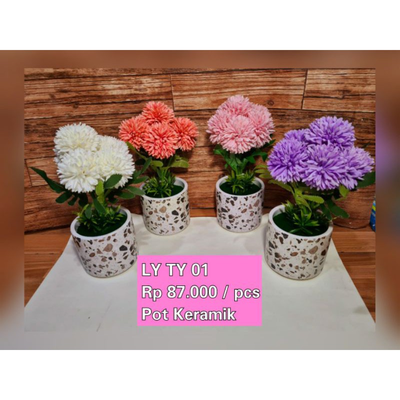 Jual PROMO!! BUNGA LY TY 01 POT KERAMIK MURAH!!! | Shopee Indonesia