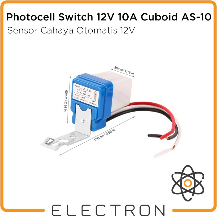Jual Photocell Switch 12V 10A Cuboid AS-10 Sensor Lampu Jalan Otomatis ...