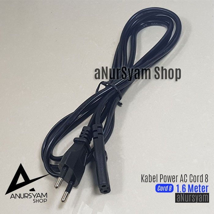 Jual Kabel Power AC Cord 8 Panjang 1.6 M / Kabel Power Tape Radio ...