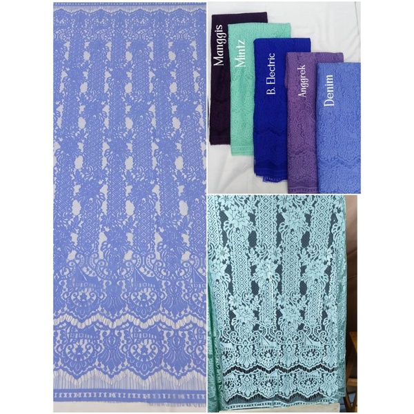 Jual bahan brukat semi francis per panel/kain brokat wedding wisuda ...