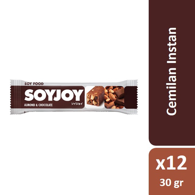 Jual SOYJOY Snack Bar Kedelai Almond Chocolate 30gr - 1 Box (12 Bar) | Shopee Indonesia