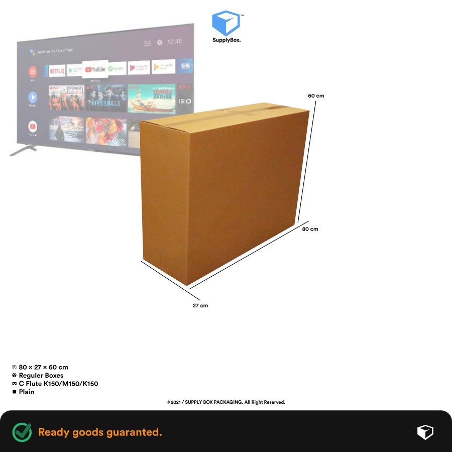 Jual KARDUS BOX PACKAGING 80x27x60 cm | Kardus | Cardboard | Shopee ...