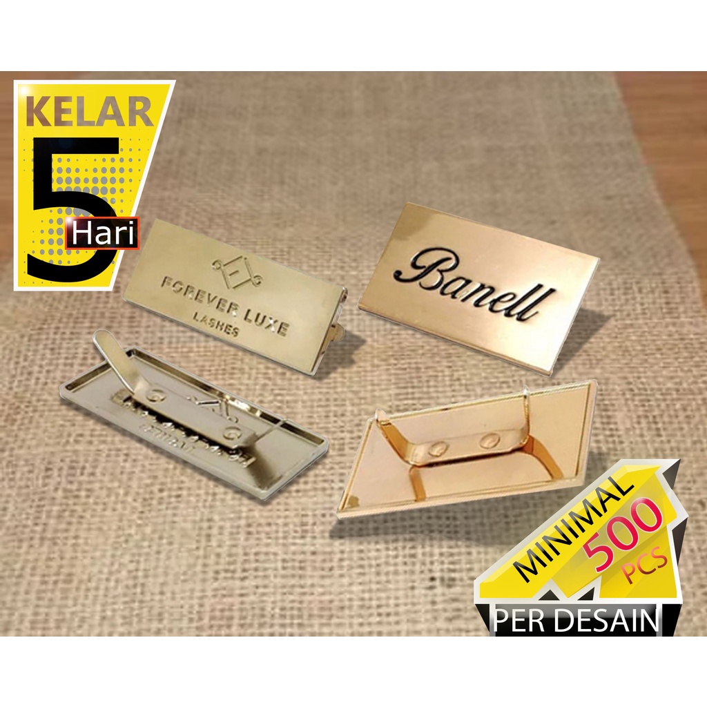 Jual Industri label plat buat merk tas dan logo kantong dengan desain ...