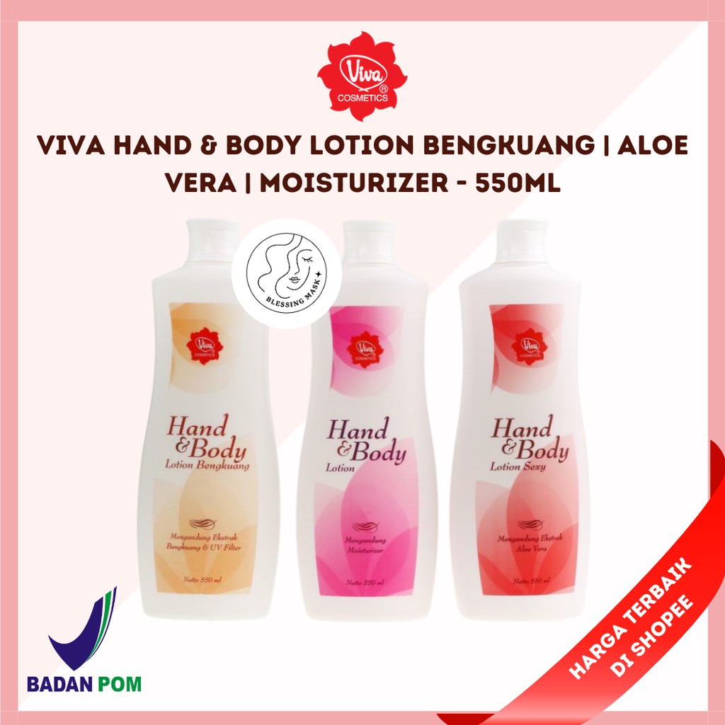 Jual Viva Hand & Body Lotion Bengkuang | Aloe Vera | Moisturizer - 550mL | Shopee Indonesia