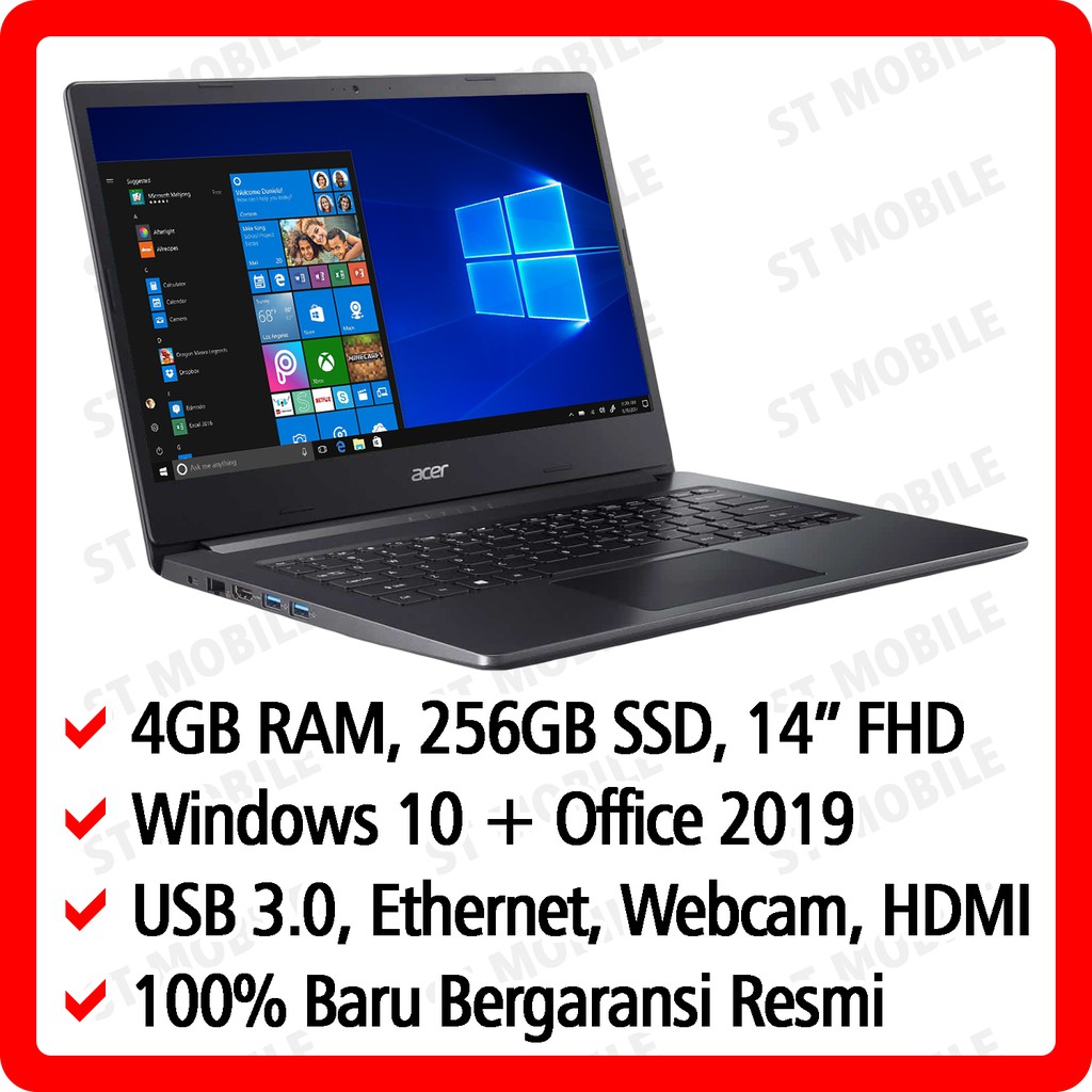 Jual Laptop Acer RAM 4GB SSD 256GB Windows 10 Notebook Murah Garansi ...