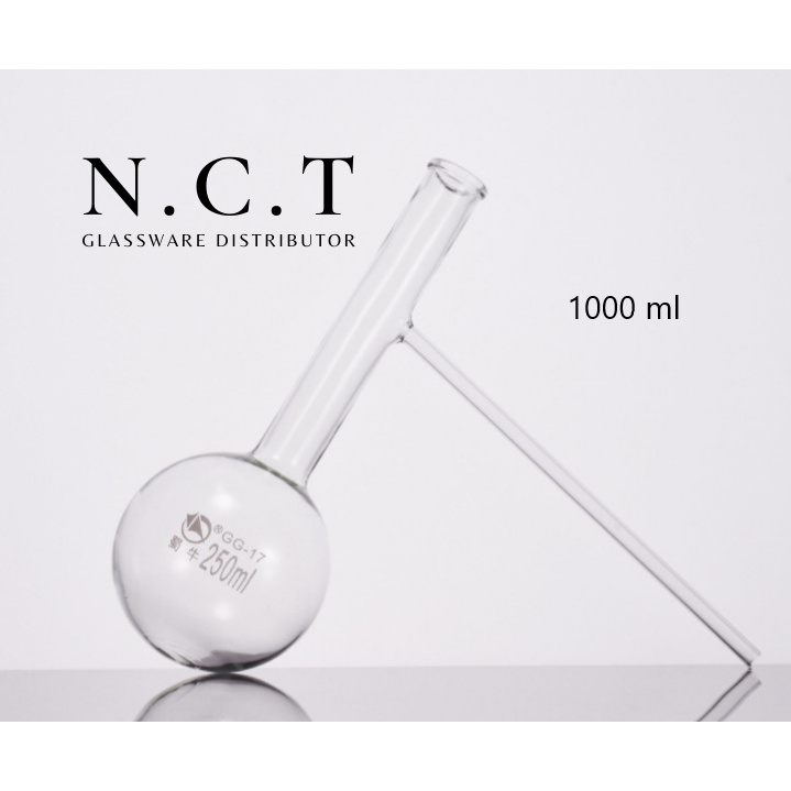 Jual SHUNIU Glass Distilling Flask with Side Tube | Labu Distilasi 1000 ...