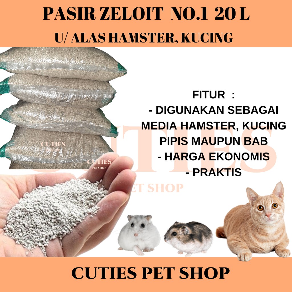 Jual PASIR ZELOIT NO. 1 20 L ( LITTER ) / ZEOLITE KUCING HAMSTER PIPIS ...