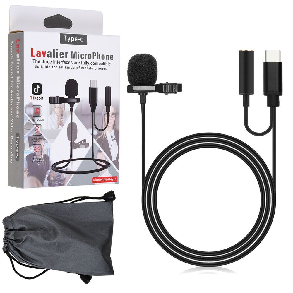 Jual Mic Clip-on Lapel Lavalier TYPE C 3.5mm Audio Jack Microphone JH ...