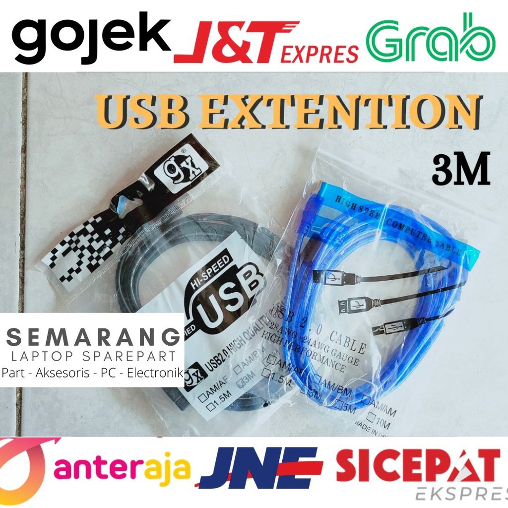 Jual USB EXTENSION 3M 2.0 EXTENTION Kabel Extender Perpanjangan Male ...