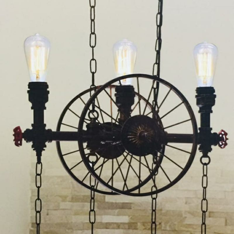 Jual LAMPU GANTUNG HIAS VINTAGE MINIMALIS RODA PIPA 3 LAMPU | Shopee ...