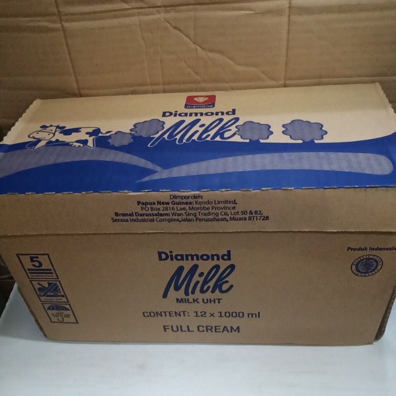 Jual Diamond Milk UHT Full Cream 1 L - 1 Dus / 12 pcs | Shopee Indonesia