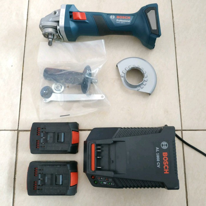 Jual Mesin-Gerinda-Tangan-Cordless-Set-Baterai-Charger-Bosch-GWS-180-LI ...