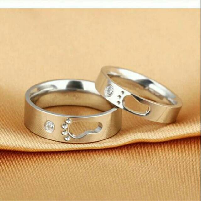 Jual Cincin Kawin Tunangan Nikah Titanium Couple Model CC030 Telapak ...