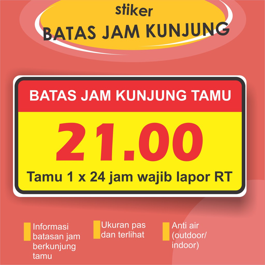 Jual STIKER BATAS JAM KUNJUNG TAMU | Shopee Indonesia