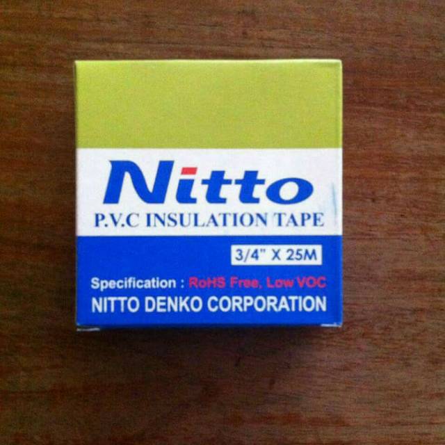 Jual Nitto Tape 3/4" x 25 m nito tape isolasi 25 meter nitto hitam ...