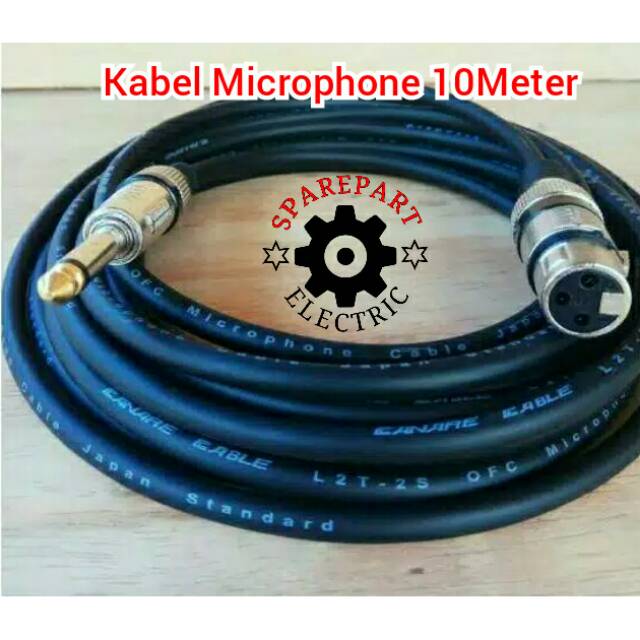 Jual KABEL MIC MICROPHONE 10 METER Jack Canon XLR Female ke Akai Mono 6 ...