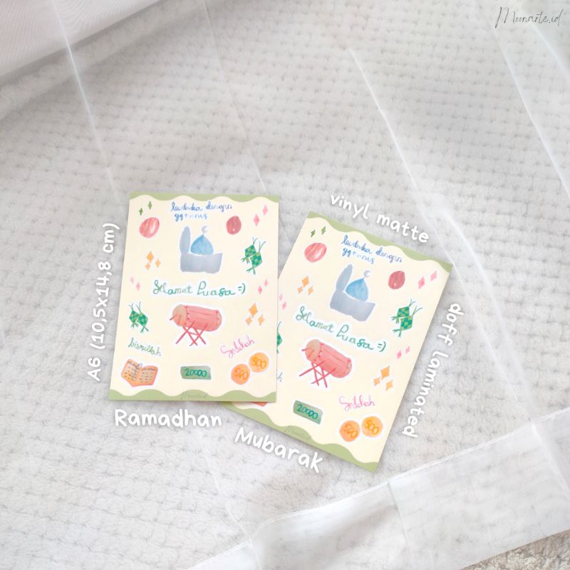 Jual moonarte.id - Ramadhan Mubarak Sticker Sheet | sticker aesthetic ...