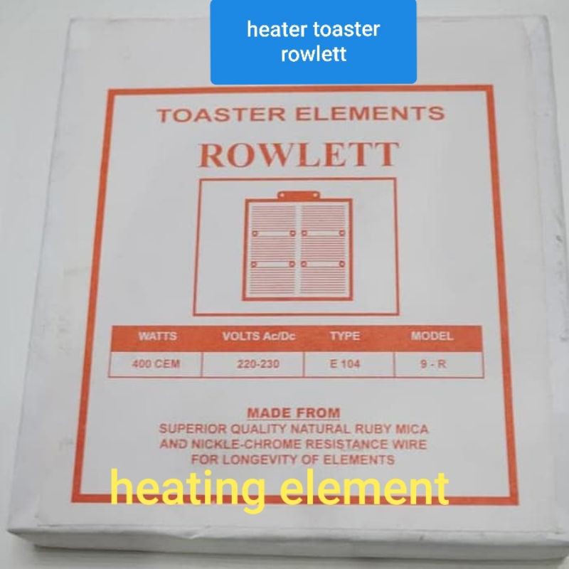 Jual heater element toaster pemanggang roti rowlett 400w/500w | Shopee ...