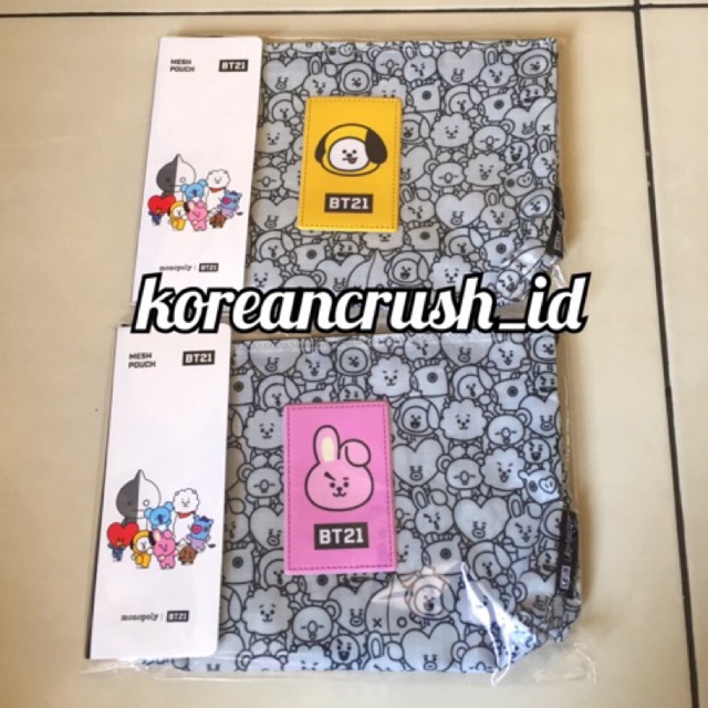 Jual [READY] BTS - BT21 x Monopoly Mesh Pouch | Shopee Indonesia