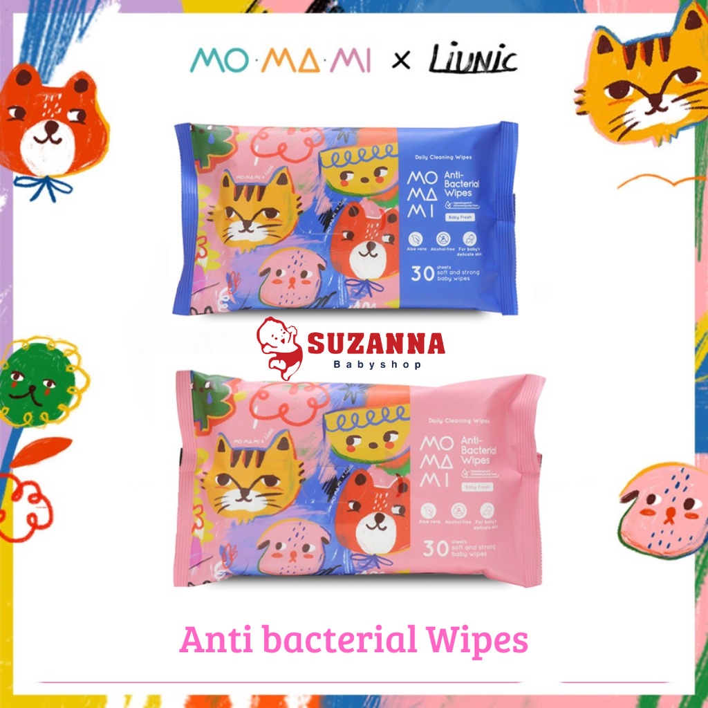 Jual Momami x Liunic Anti Bacterial Wipes / Tissue Basah | Shopee Indonesia