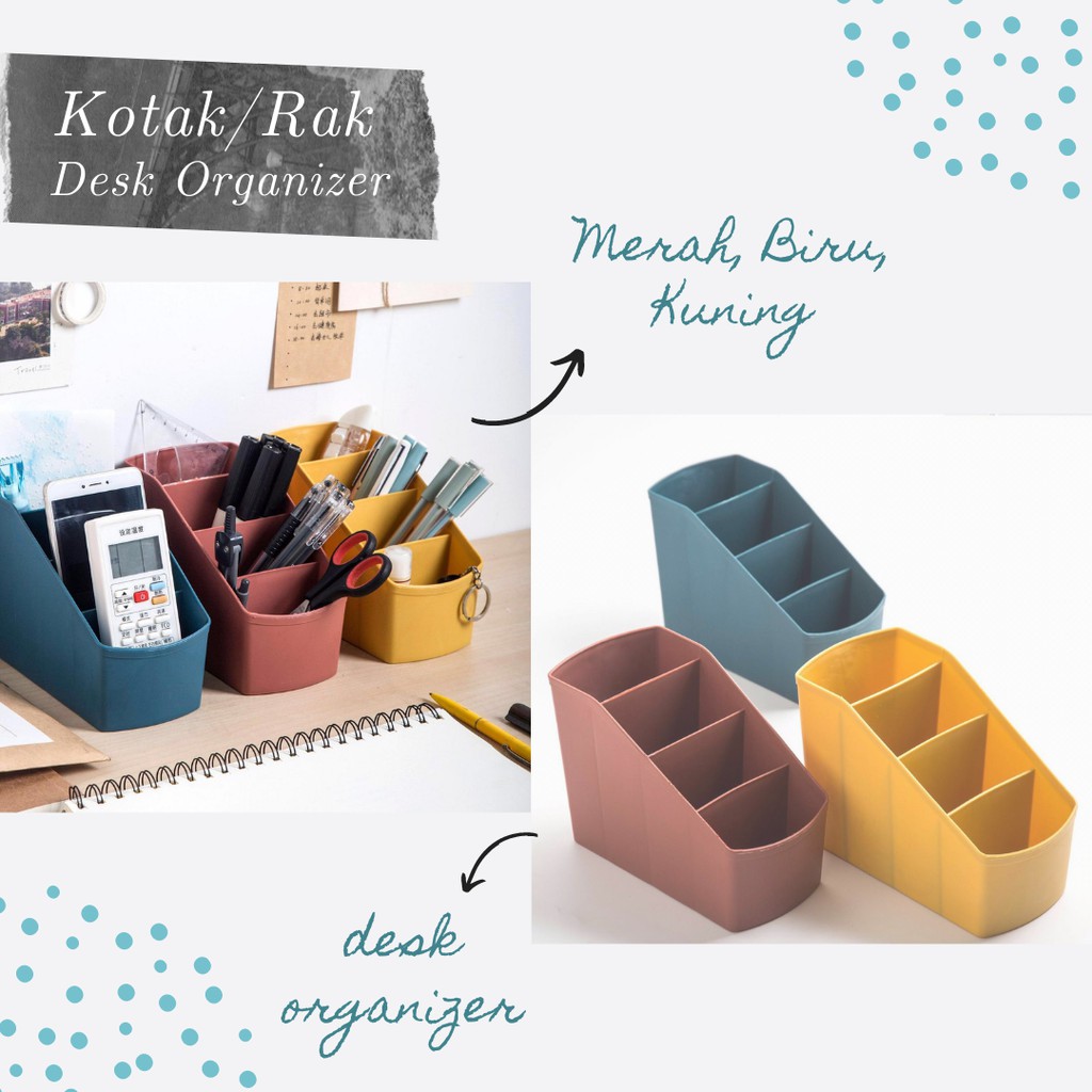 Jual Kotak Keranjang Storage Sekat Rak Kosmetik Tempat Alat Tulis ...