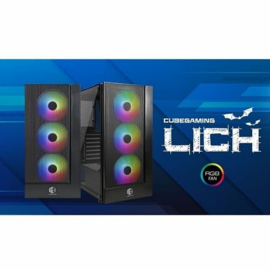 Jual CUBE GAMING LICH ATX LEFT SIDE TEMPERED GLASS PSU COVER FREE 3FAN ...