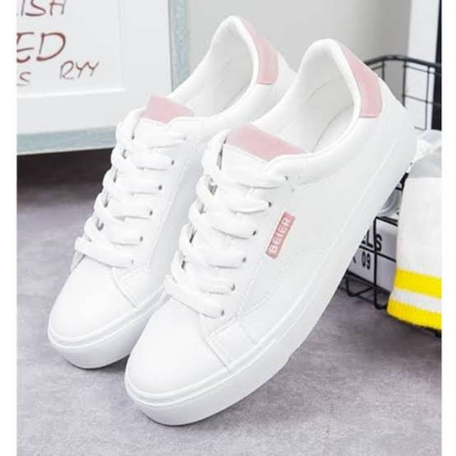 Jual Sepatu Kets Wanita Beier Sepatu Sneakers Putih | Shopee Indonesia