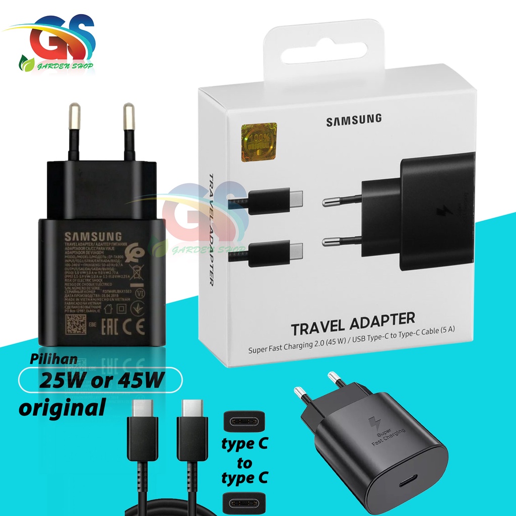 Jual Charger Samsung 100% Original 15W 25W or 45W C to C Galaxy Note 10 ...