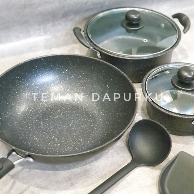 Jual Marble Teflon Set 7 pcs / Panci Wajan Sutil Lengkap - Asta ...