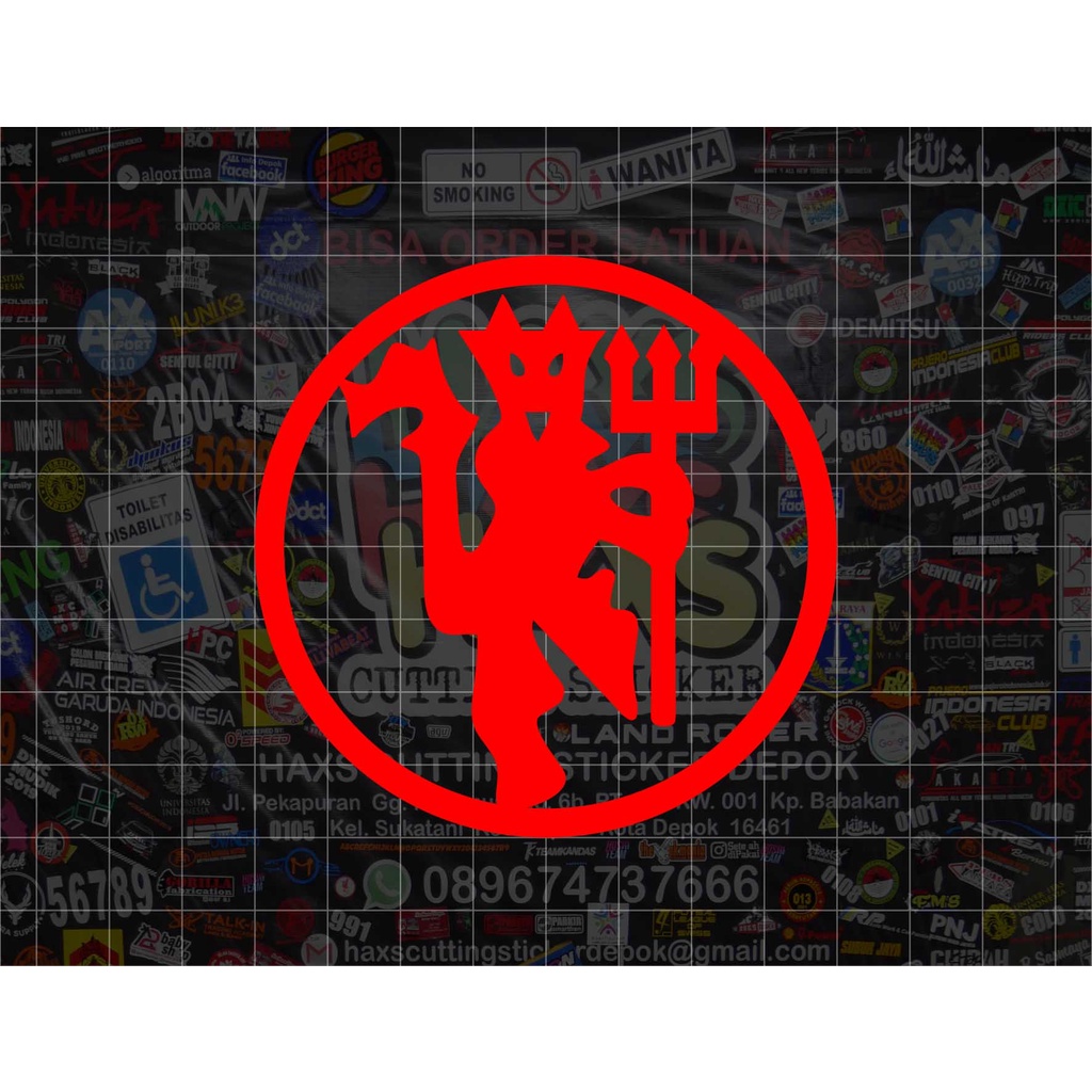 Jual Cutting Sticker Red Devil Manchester United MU Ukuran 8 Cm Motor ...
