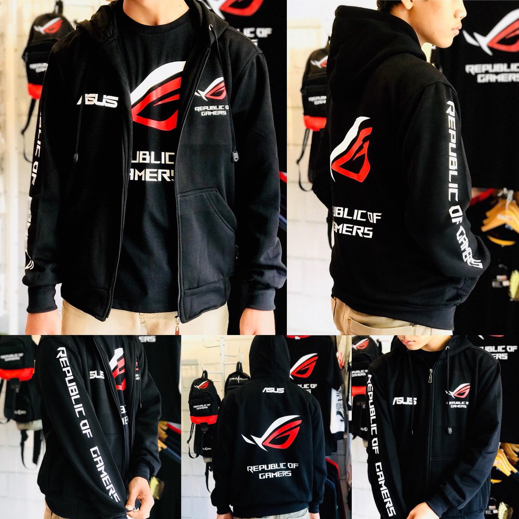 Jual Jaket Gamer ASUS ROG Republic of Gamers Cotton fleece | Shopee ...