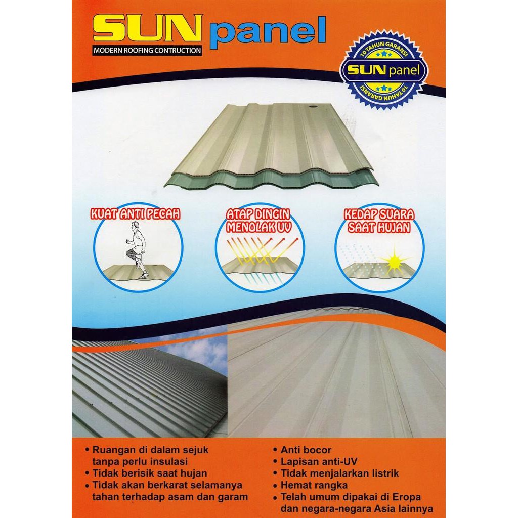 Jual Atap uPVC Sun Panel 12mm GARANSI 10thn !! | Shopee Indonesia
