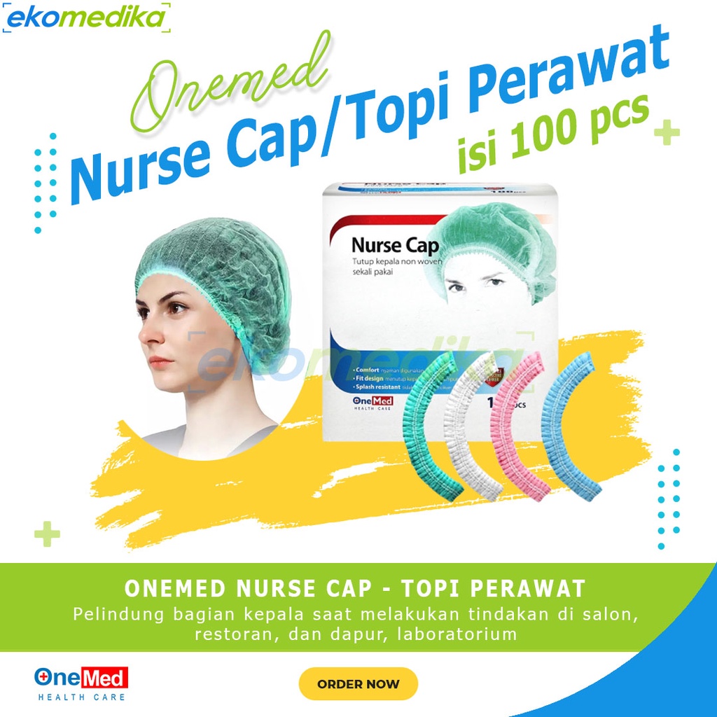 Jual Nurse Cap / Topi Perawat Suster / Hair Cap Net / Mob Cap isi 100 ...