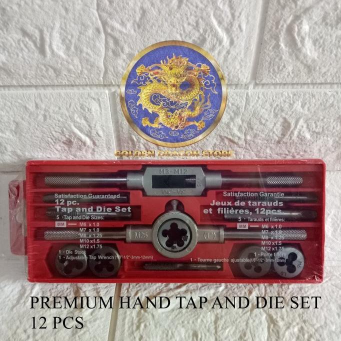 Jual Hand Tap And Dies Set 12 Pcs / Alat Snai Tap Ulir Drat Mur Baut ...