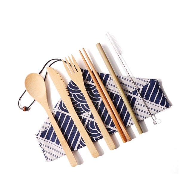 Jual ALAT MAKAN BAMBOO SET PORTABLE RINGAN / CUTELARY SET BAMBOO ...