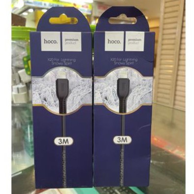 Jual Kabel Charger Iphone Hoco X20 Hitam panjang 3 Meter | Shopee Indonesia