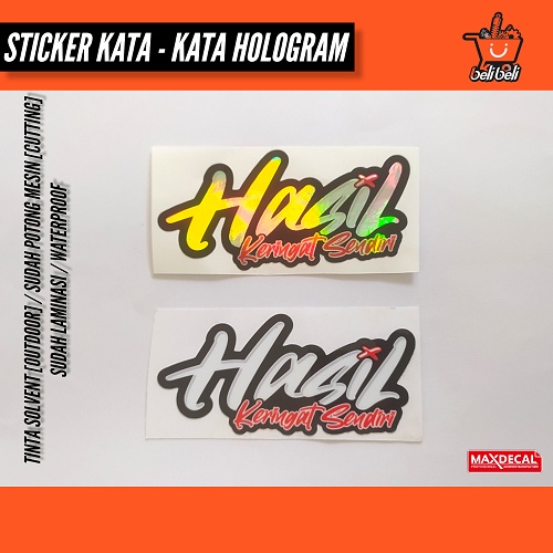 Jual stiker hasil keringat sendiri / stiker kata - kata / stiker motor ...
