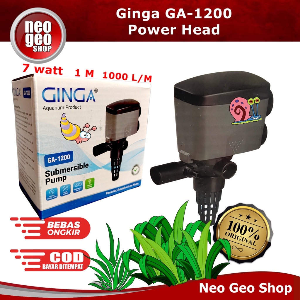 Jual GINGA GA1200 GA 1200 mesin Pompa Celup power head Aquarium ...