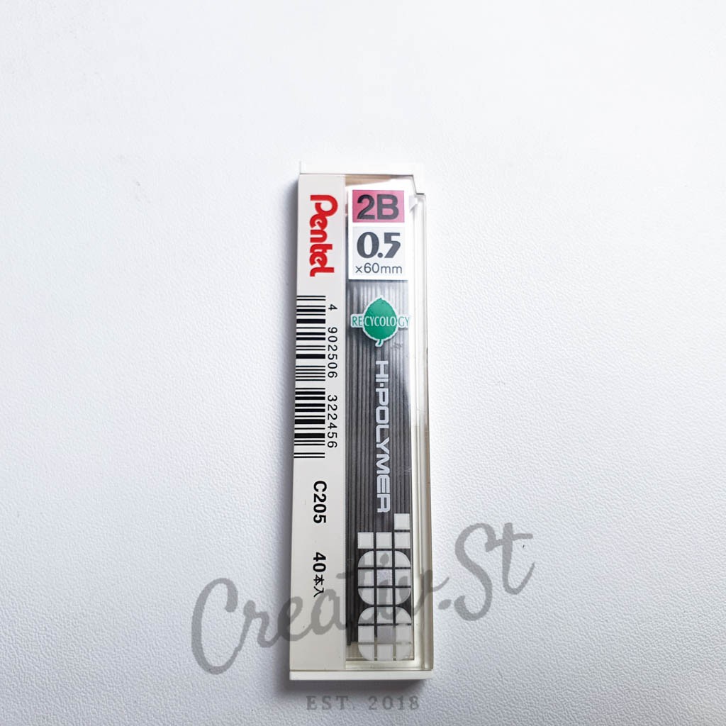 Jual PENTEL Hi-Polymer Isi Pensil Mekanik 2B 0.5 Mm C205 | Shopee Indonesia