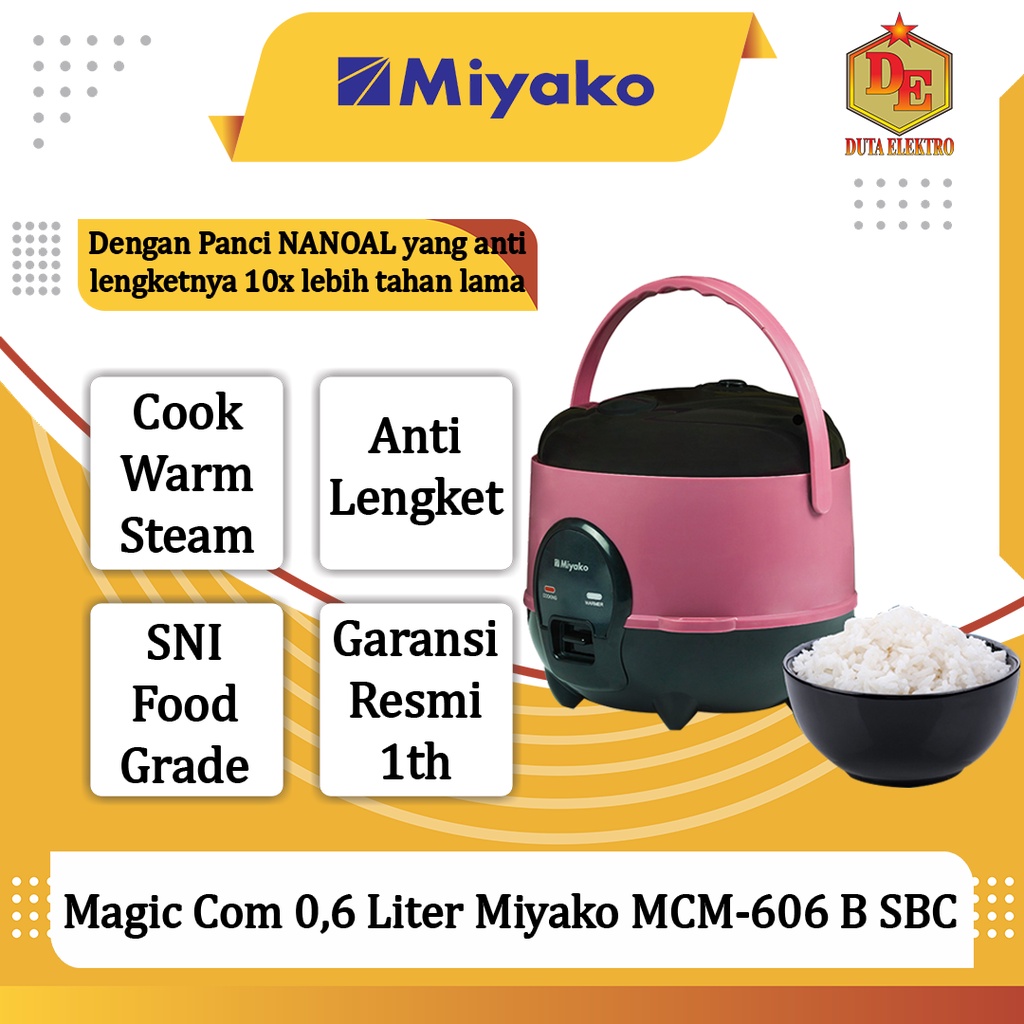 Jual Magic Com 0,6 Liter Miyako MCM 606 B SBC | Shopee Indonesia