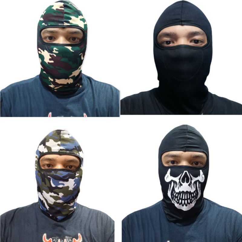 Jual MASKE NINJA FULLFACE BALACLAVA TOPENG HITAM LORENG PREMIUM ...
