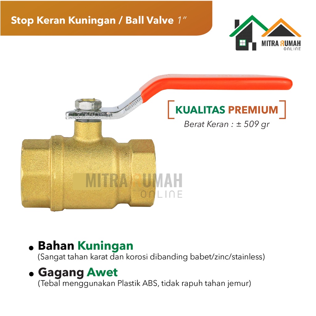Jual Stop Keran Kuningan 1" / Ball Valve / Ballvalve Model Kran KITZ ...