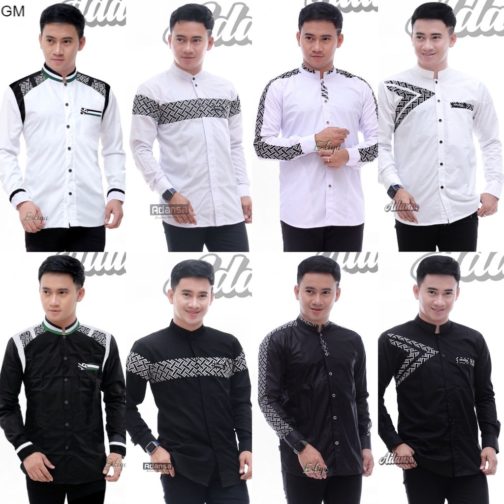 Jual Baju koko azzahir terbaru/ koko putih lis hitam/ koko seragam ...