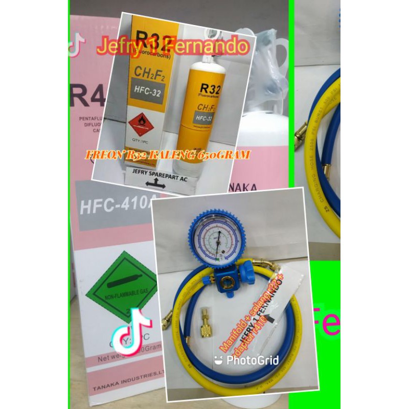 Jual PAKETAN PREON R32 AC MANIFOLD SINGLE R32 + SELANG R22 + ADAPTOR ...