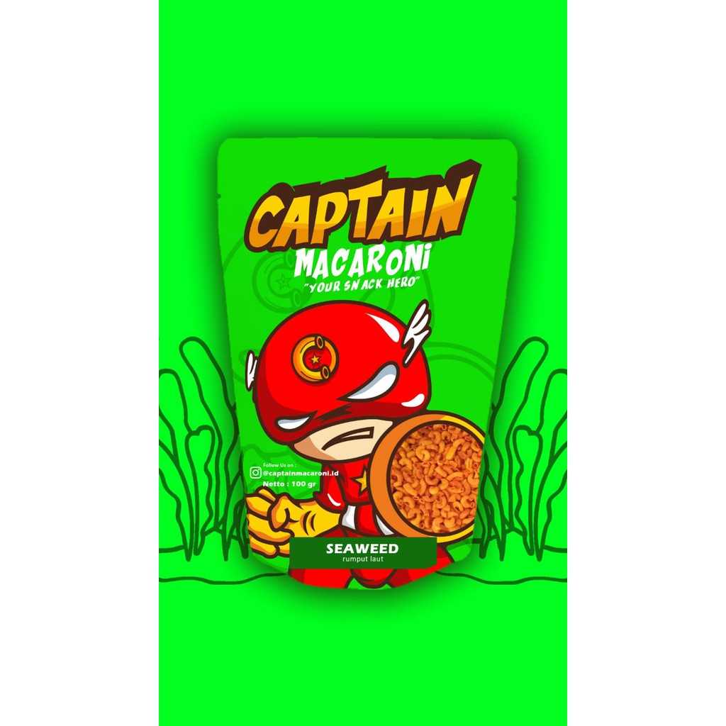 Jual Snack Makanan Ringan Makaroni CAPTAIN MACARONI Makroni Seaweed ...