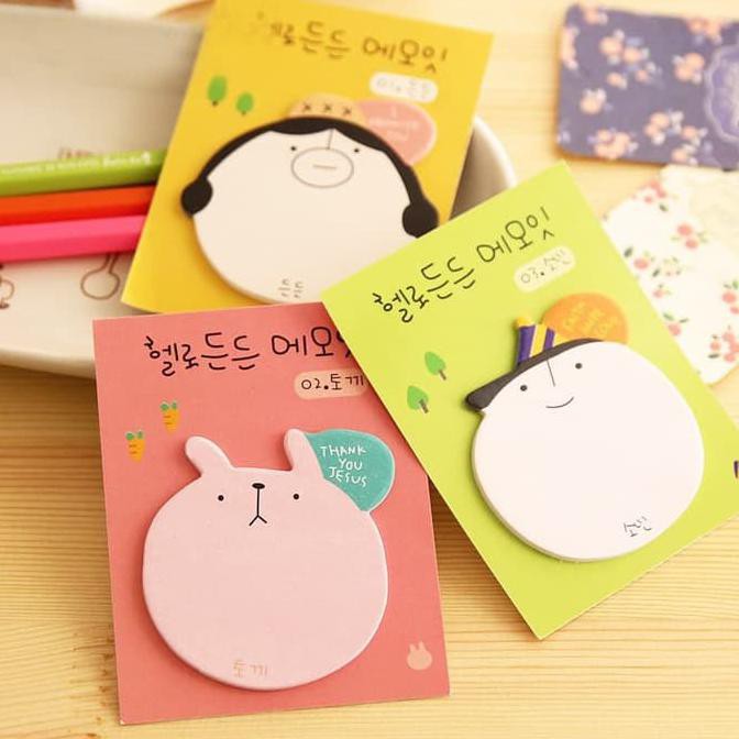 Jual Promo Sticky Note Memo kecil motif Muka dan Beruang Pink Unik Lucu ...