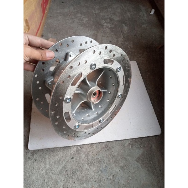Jual tromol depan ninja double cakram double disk double disc plus ...