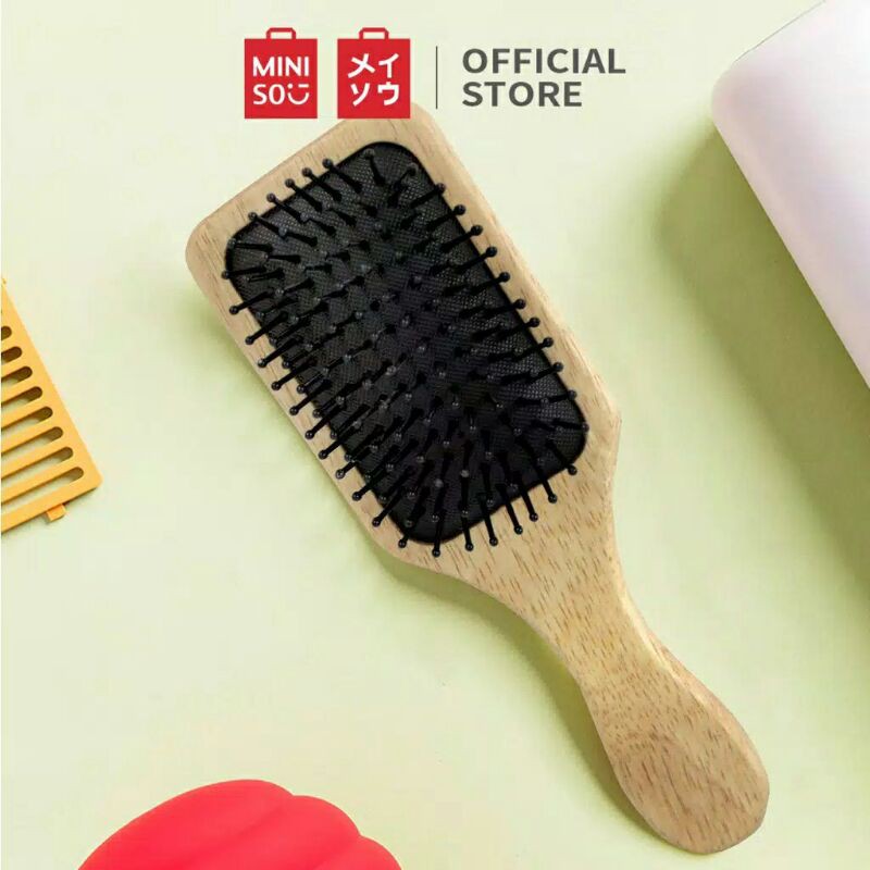 Jual MINISO HAIR BRUSH NATURE WOODEN SISIR MINISO KAYU OVAL SQUARE 6 ...