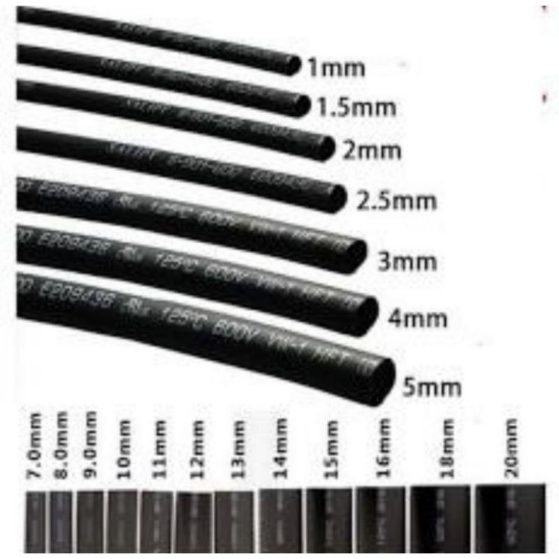 Jual SELANG BAKAR SELONGSONG BAKAR HEATSHRINK TUBE 1MM 2MM 3MM 4MM 5MM ...
