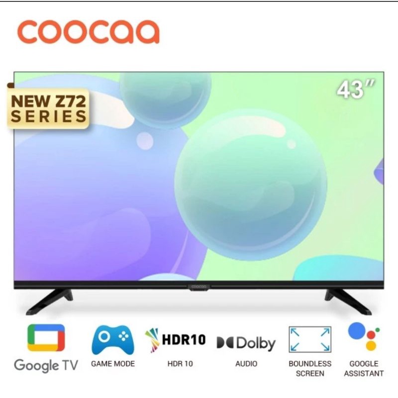 Jual Coocaa 43z72 Smart LED 43 inch Google TV Digital HDR10 garansi ...